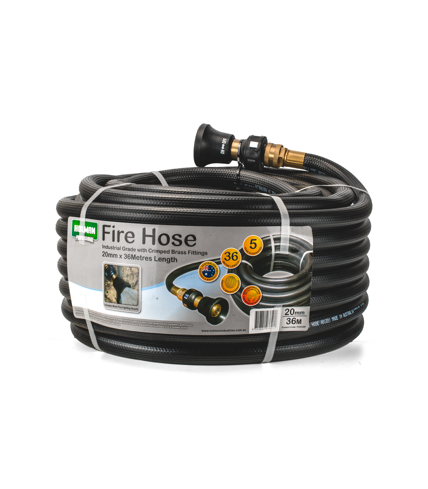 Holman Fire Hose & Nozzle Fitted 20mm 36M- Nutrien Water
